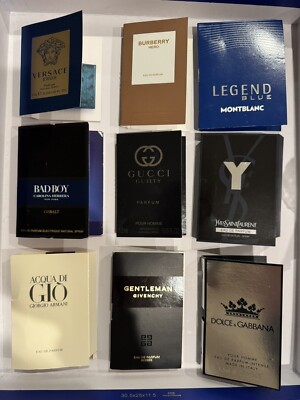 9 Men's Cologne Sample vials Set & Travel Lot New Plus 1 Free mystery ...