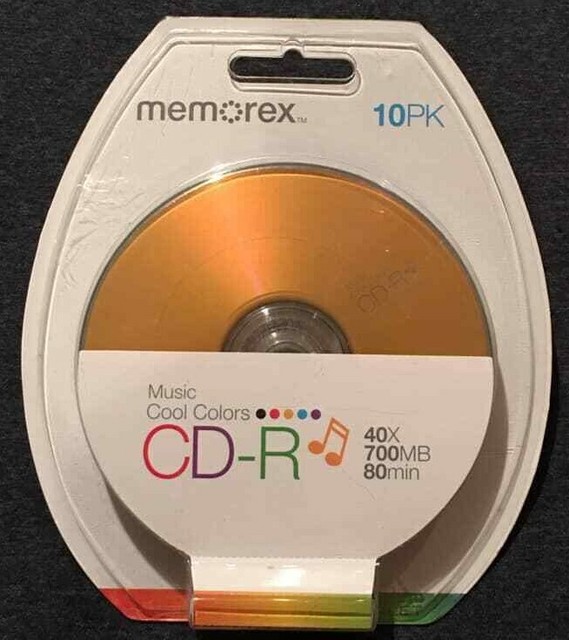 Memorex Cd-r 10 PK Music Cool Colors 40x 700mb 80 Min for sale online ...