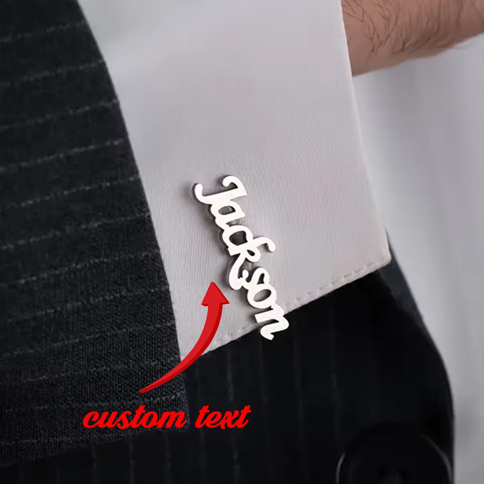 Custom Personalized Name Cufflinks Pair Jewelry Men Women Stainless ...