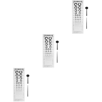 3 Sets Visual Chart with Occluder Eye Exam | Grelly UK