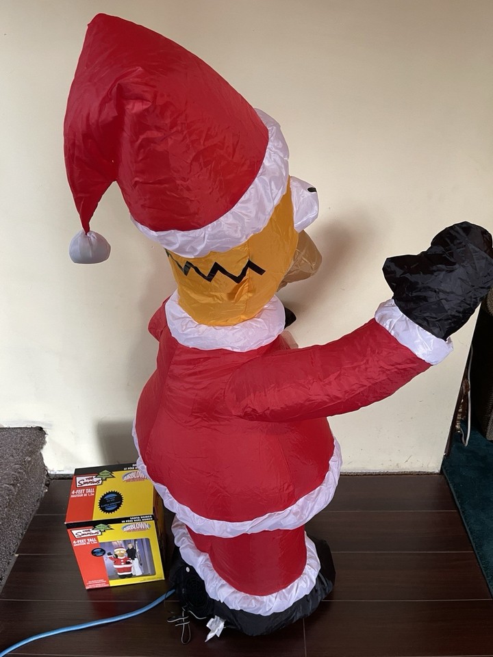 The Simpson s Air blown Inflatable Santa Homer 4ft By Gemmy 2004 Clean ...