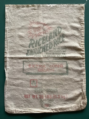 Vintage RICELAND 25 lb. Rice Bag 35200-05585 | eBay