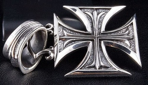 925 Sterling Silver Chopper Iron Cross Biker Pendant Men's Harley ...