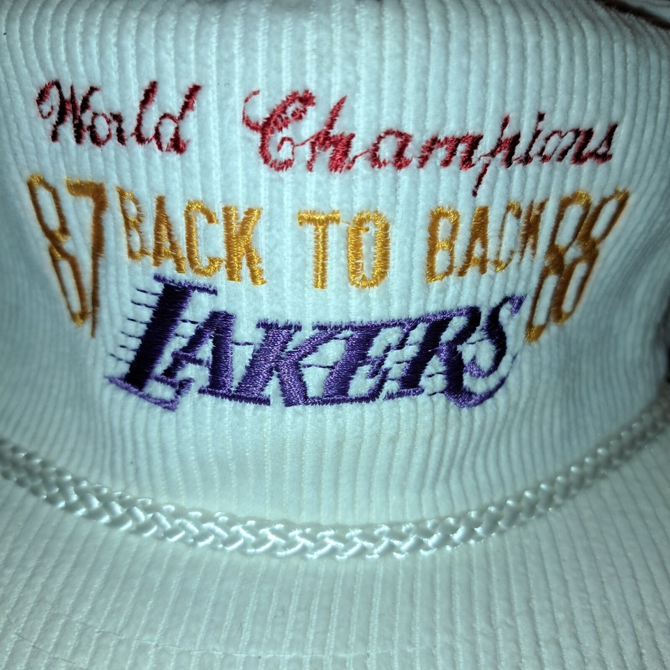 Vintage 80s NBA Los Angeles Lakers 1987-88 Champions Corduroy Strapback ...