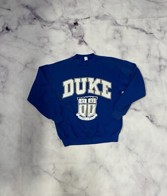 Vintage Duke Blue Devils Crest Crewneck Sweatshirt Large | eBay