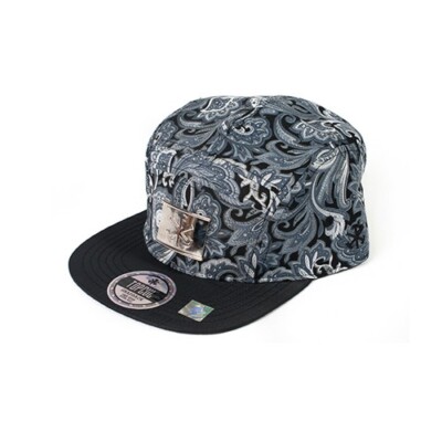 TopCul 5 Panel Imagine Strapback Baseball Cap Hat Paisley Grey White ...