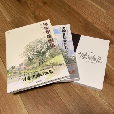 Studio Ghibli Kazuo Oga Animation Artworks 1 & 2 & Exhibition art book ...