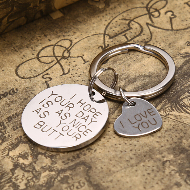 Engraved Pendants I Love You Key Chain Key Ring Jewelry Valentines day ...