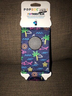 PopSockets Cuzzi Neon Tropical Sharks Palm Trees And Popsocket Bottle ...