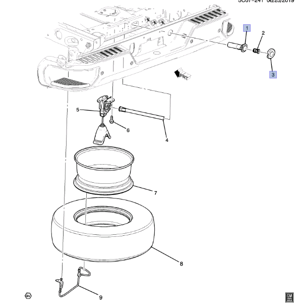 2019-2024 Chevrolet Silverado GMC Sierra Spare Wheel Carrier Lock Case ...