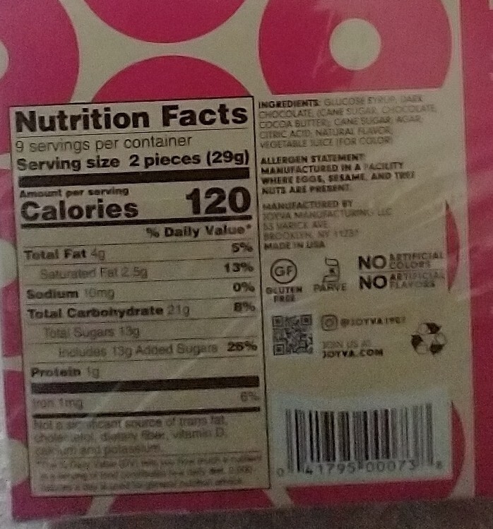 3 Boxes Joyva Chocolate Covered Raspberry Jelly Rings 27 Ounces Total ...