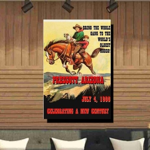 Jumbo Prints 33 x 50 Prescott Oldest USA Rodeo Poster, Canvas Wrap, or ...