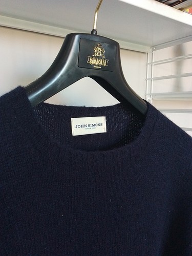 John Simons (Laurence Odie/J Smith) Navy Blue Shetland Jumper, 42, Ivy ...