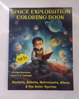 Space Exploration Coloring Book: Rockets, Robots, Astronauts, Aliens ...