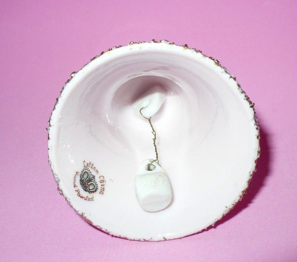 VINTAGE LEFTON CHINA SMALL PINK & GOLD FLOWERED BELL VGC | eBay