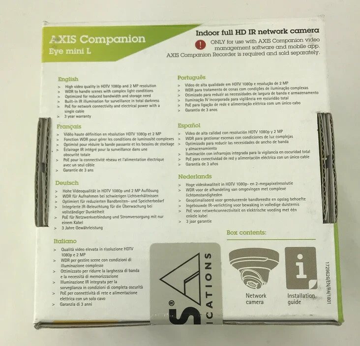 Axis 01064-001 Companion Eye Mini L IR Network Camera 2MP Brand NEW | eBay