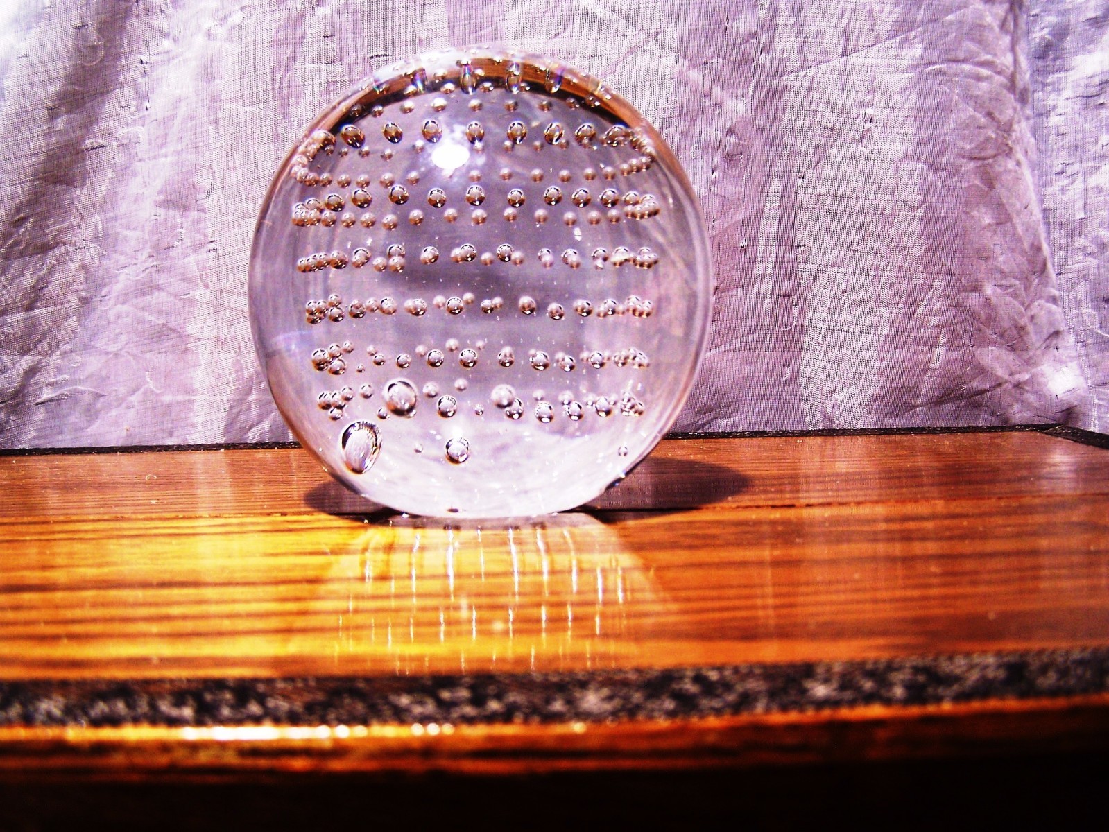 Vintage Control Air Bubbles Crystal Ball Clear Glass Paperweight 4 ...