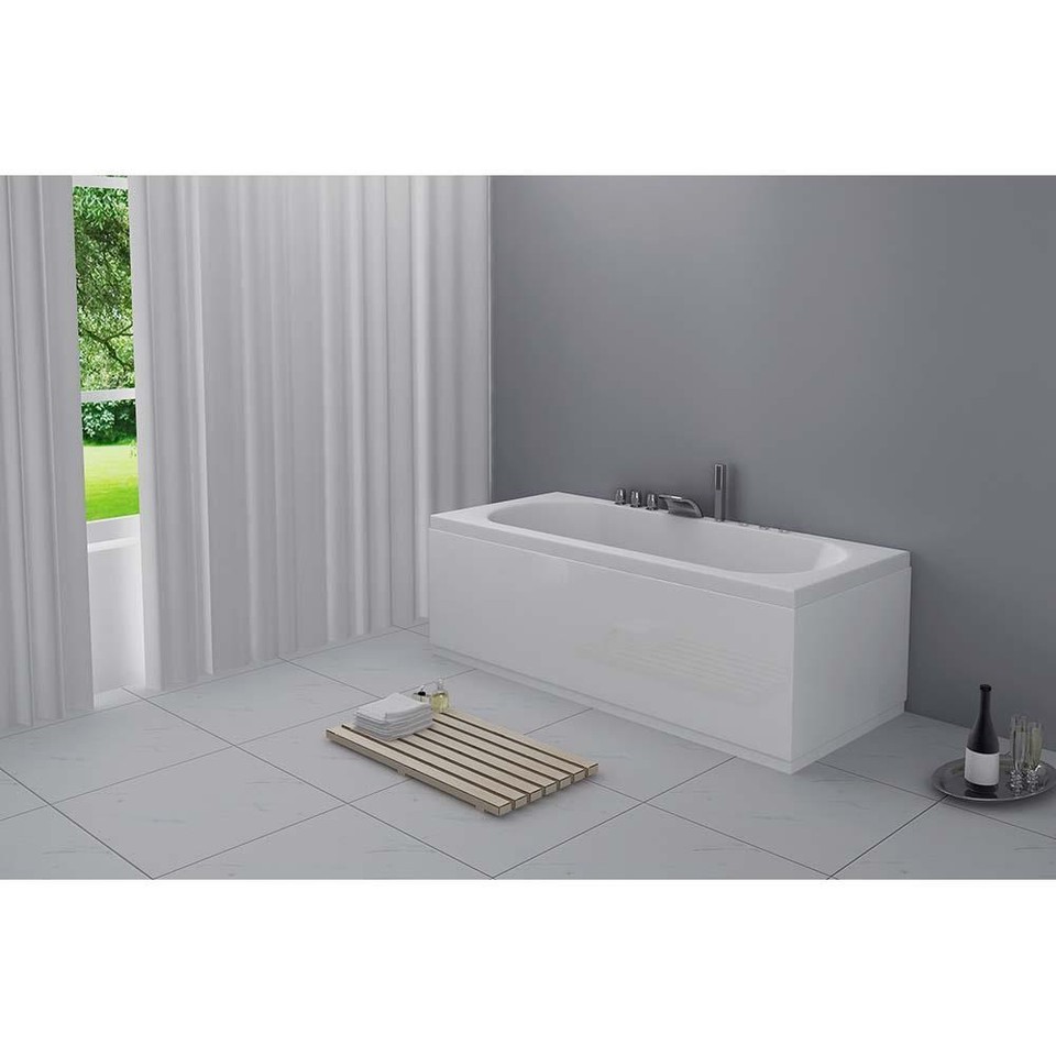 Bath Panel 1800mm Front Side White Wooden MDF Adjustable Universal ...