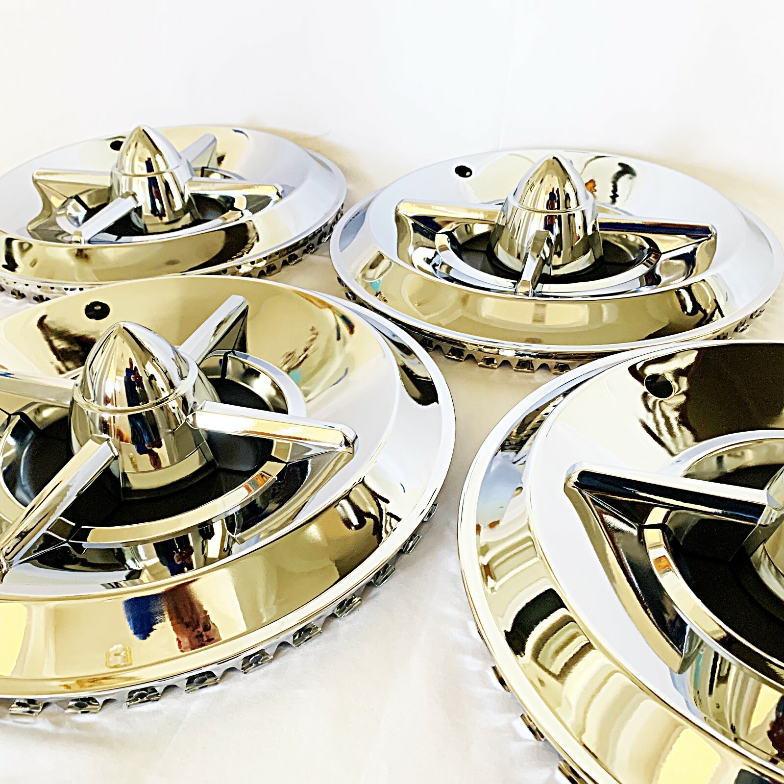 15" Classic Vintage Lancer Hub Caps X 4 Bullet Centers- Full Chrome | eBay