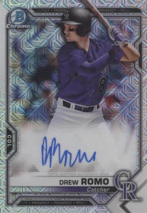 2021 Bowman Chrome - Mega Box Chrome Mojo Autographs Drew Romo #BCMA-DR ...