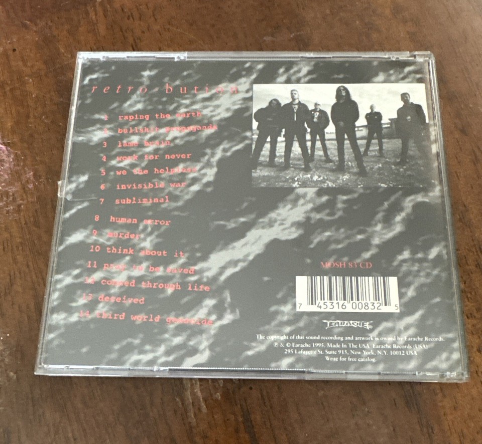 Extreme Noise Terror Retro-Bution CD 1995 Earache Rare OG Grindcore ...