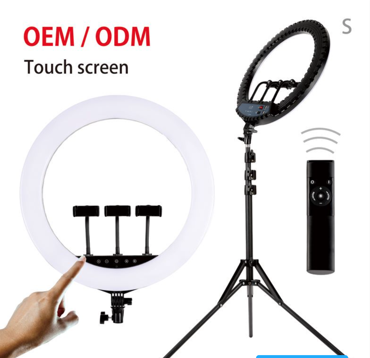 21" LED Ring Vlogging Photography Video Lights Kits with Remote Control ...