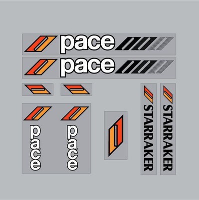 Pace - STARRAKER - black decal set - old school bmx | eBay