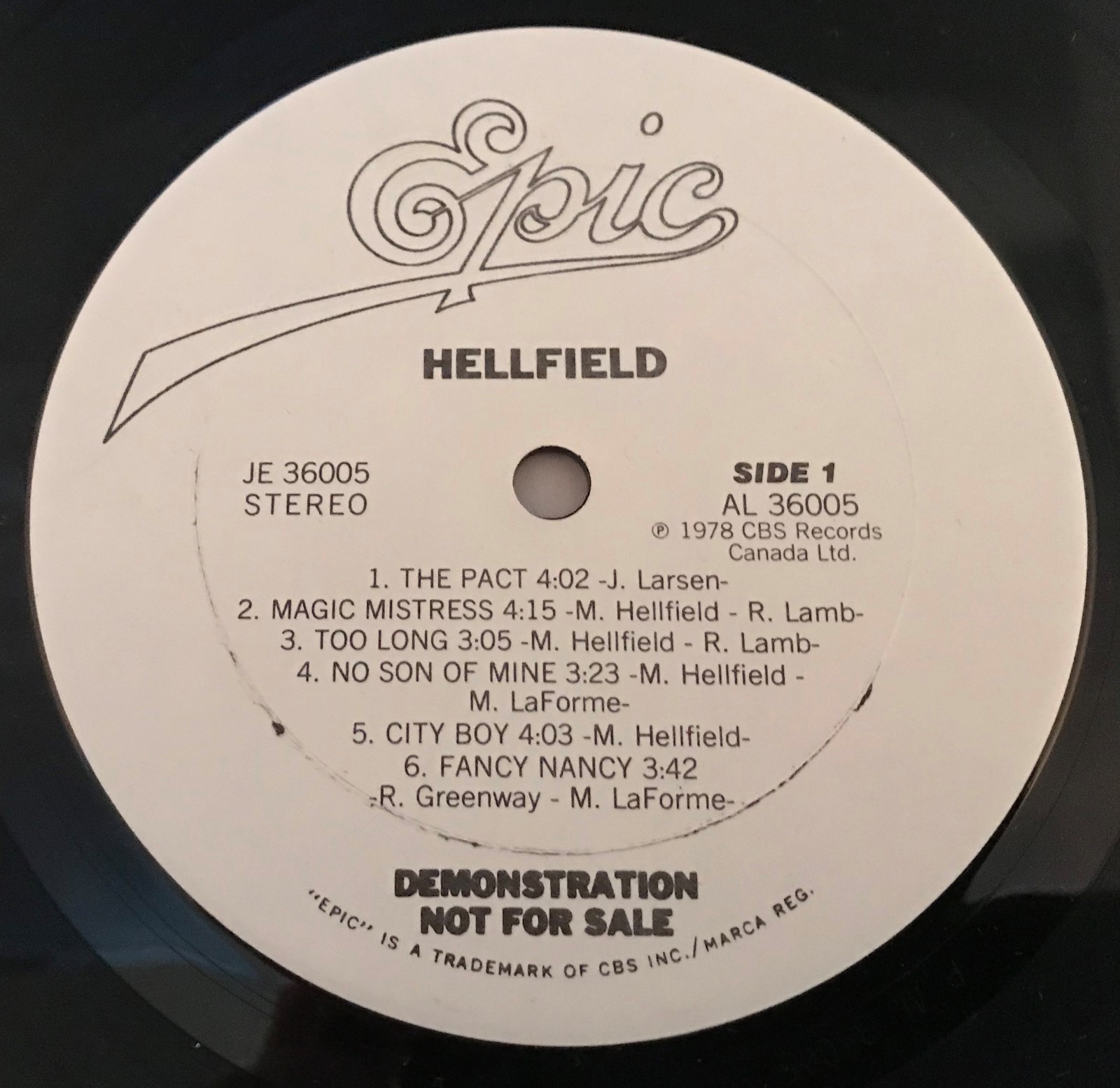 HELLFIELD "Hellfield" Debut LP - 1978 Epic Promo w/white labels - EX / VG+ | eBay