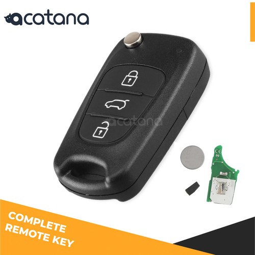 Remote Car Key for Hyundai i20 i30 ix35 Complete Flip Transponder Chip ...
