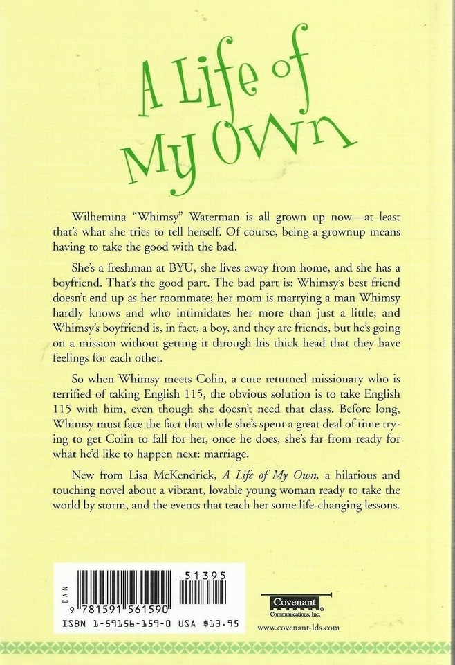 A Life of My Own : A Novel by Lisa McKendrick Paperback Very Good LDS ...
