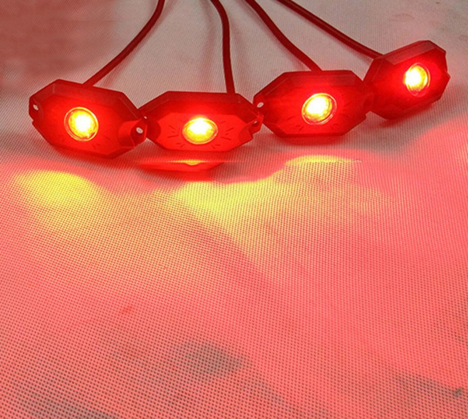 Red 20 Pods Super Bright LED Rock Light Underglow For Truck SUV Offroad ...