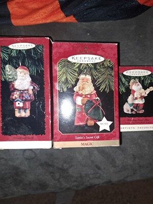 3 Halmark Santa Ornaments | eBay