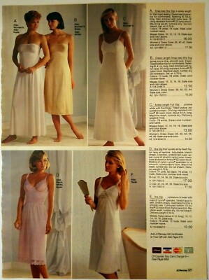 1985 - VINTAGE PAPER PRINT AD - STRAPLESS BRA SLIP DRESS LADY LINGERIE ...