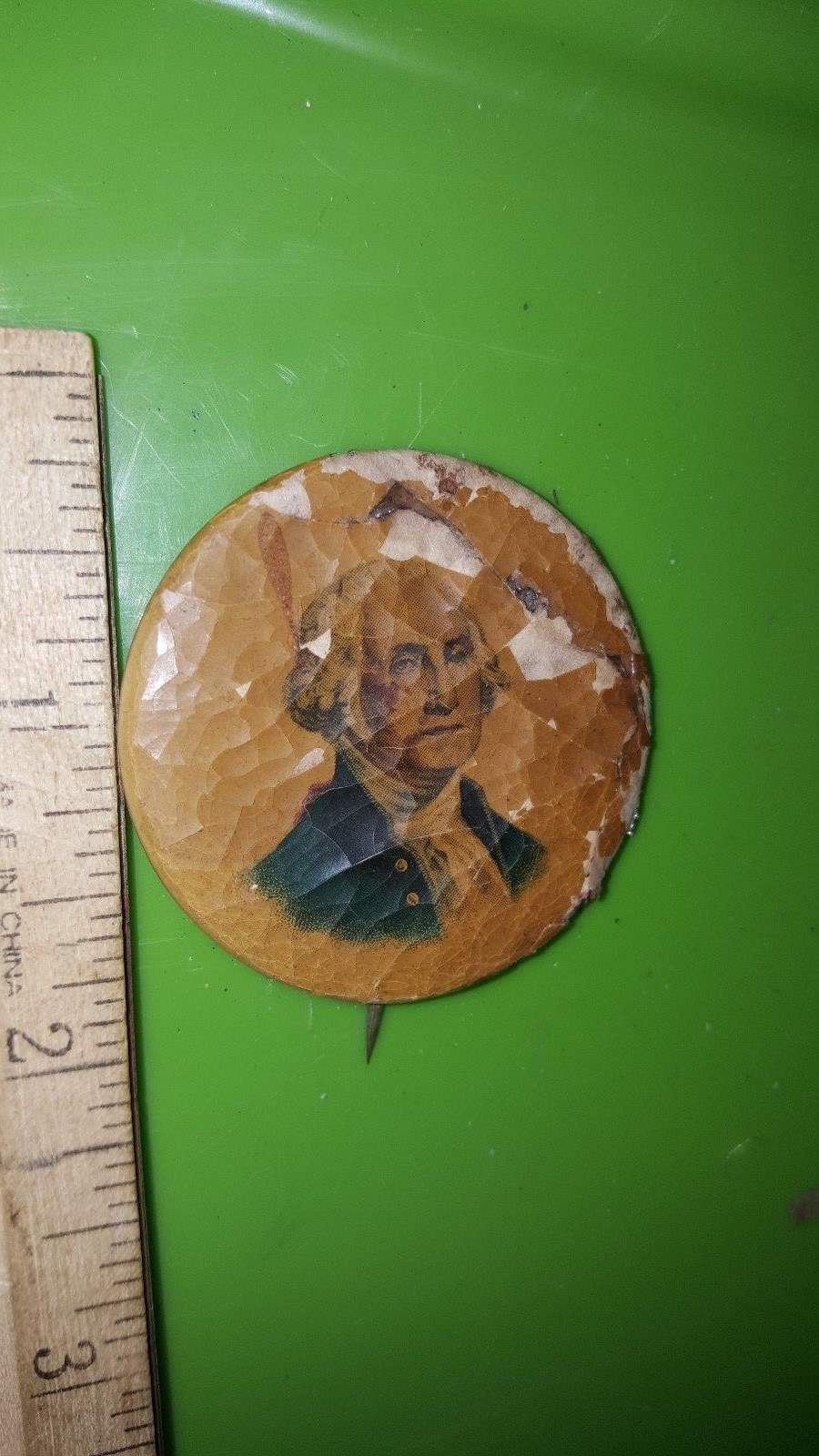 VINTAGE 1896 GEORGE WASHINGTON PIN PINBACK BUTTON Whitehead & Hoag LOOK ...