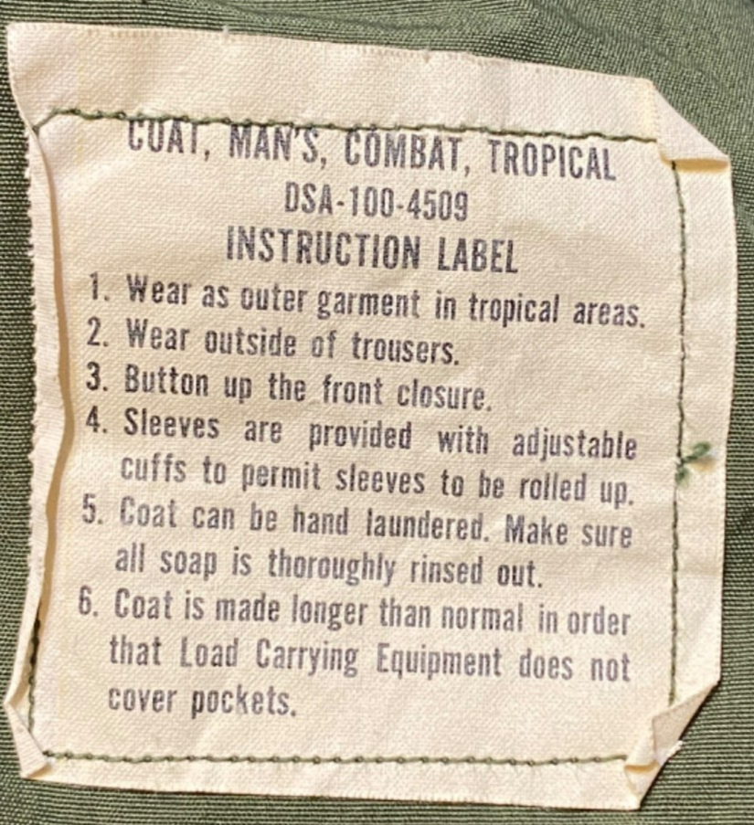 Vietnam US Jungle COAT MAN'S COMBAT TROPICAL DSA-100-4509 MEDIUM ...