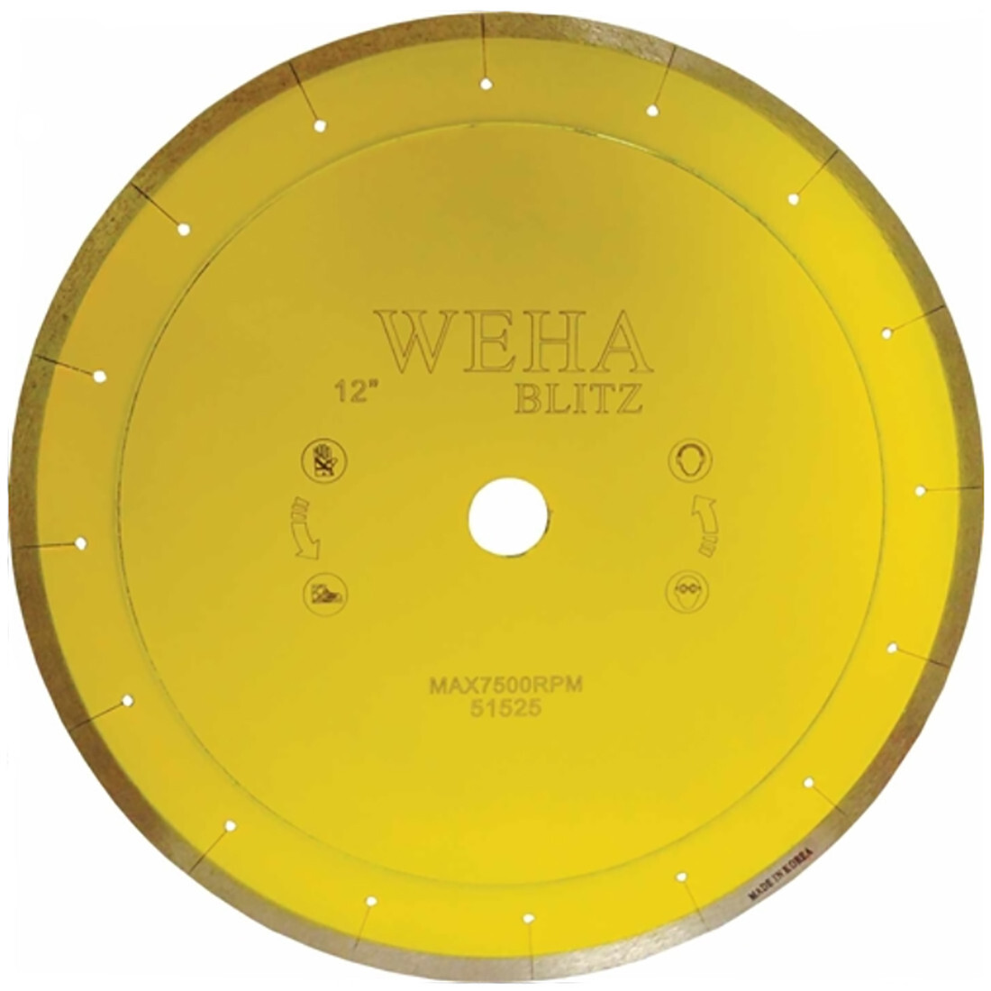 Weha 12″ x 1″ Continuous Rim Diamond Blade with Reinforced Core | eBay