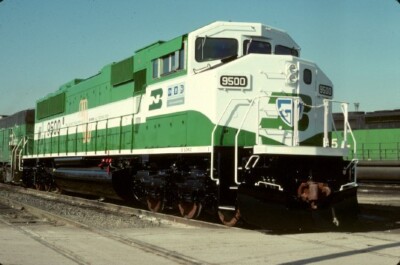 EMD 9500 SD-60MAC CICERO IL (ELECTRO-MOTIVE) ORIGINAL SLIDE 02-05-92 ...