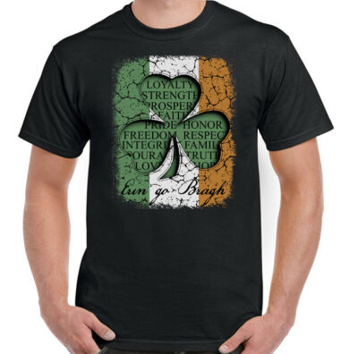IRISH T-SHIRT, St. Patricks Day Lucky Clover Ireland Flag Rugby ...