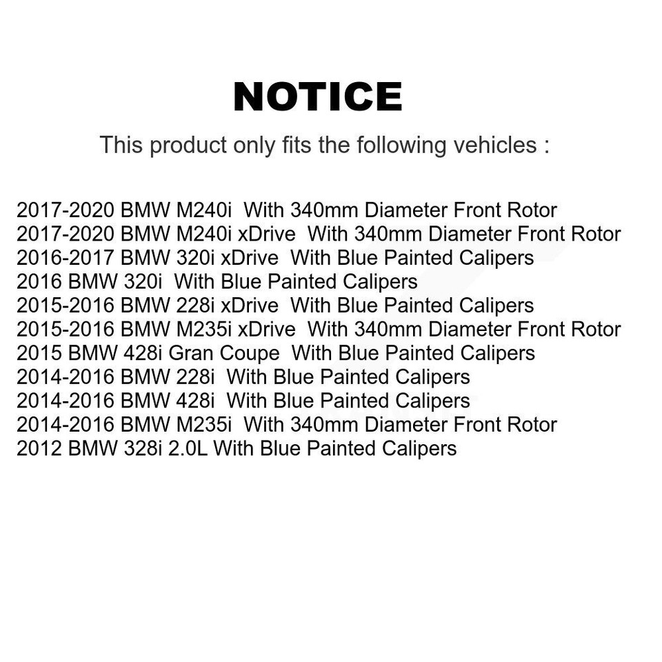 For BMW 428i 328i 320i xDrive 228i M235i Gran Front Rear Coated Brake ...