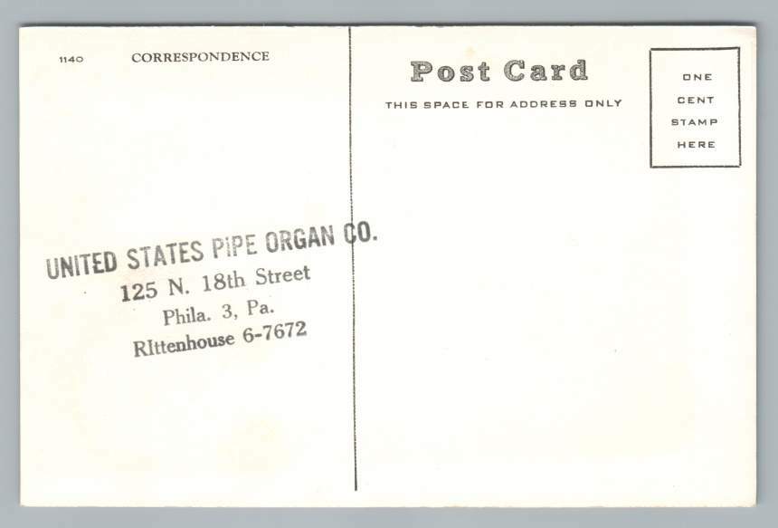 2d Model Connsonata Electronic Pipe Organ Advertising RPPC Philadelphia ...