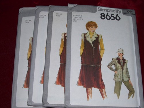 🌻1978 UNCIRCULATED SIMPLICITY #8656-LADIES FAUX FUR VEST & SKIRT ...