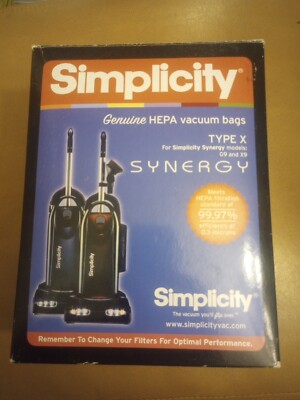 Simplicity Synergy Genuine HEPA 6 Vacuum Bags Type X Models G9 & X9 ...
