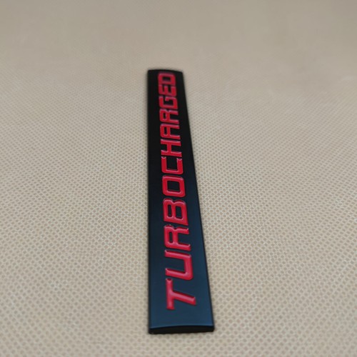 3D Metal Black & Red TURBOCHARGED Logo Emblem Sport Badge Trunk Sticker ...
