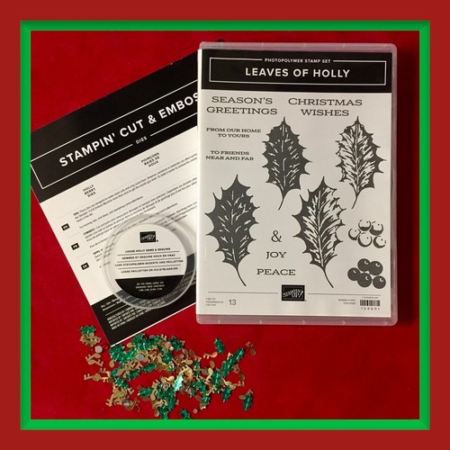 Stampin' Up! LEAVES OF HOLLY Stamps, HOLLY BERRY Dies & HOLLY GEMS ...