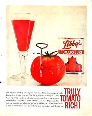 Libby's Tomato Juice Truly Tomato Rich 1961 McCall's Vtg Magazine Print ...