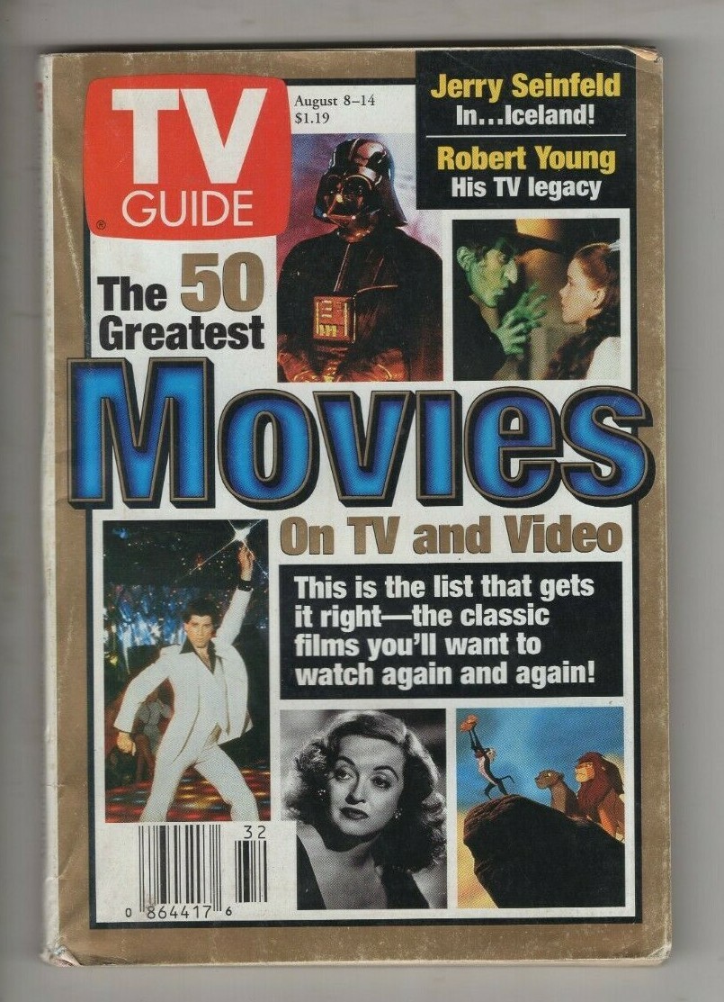 TV GUIDE 1998 August 8-14 The 50 Greatest Movies Special Edition | eBay
