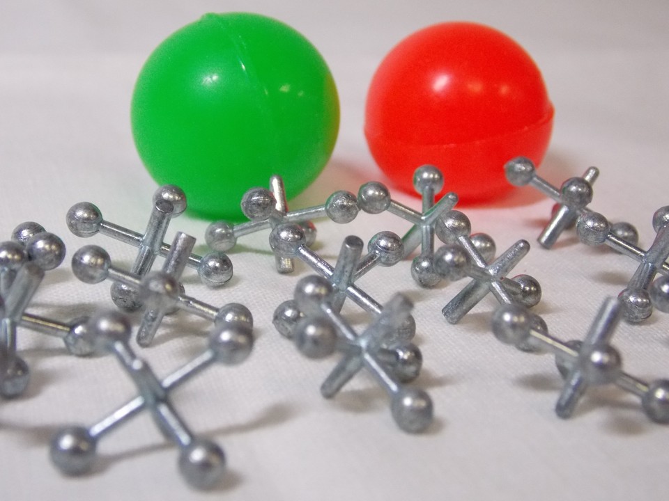 JA RU Vintage Toys Double Metal Jacks Set with 16 Jax | eBay