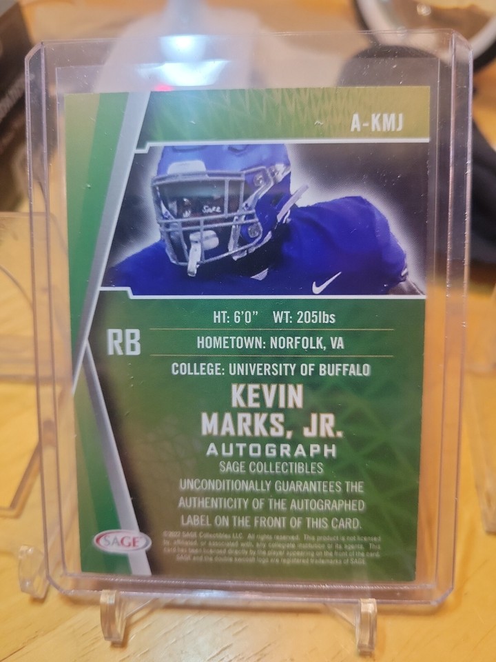 ⚡️⚡️⚡️2022 SAGE KEVIN MARKS JR ROOKIE AUTO U OF BUFFALO/CHARGERS⚡️⚡️⚡️ ...
