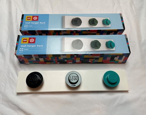LEGO X TARGET Wall Hanger Rack 3 Knob bricks NEW IN BOX green black QTY ...