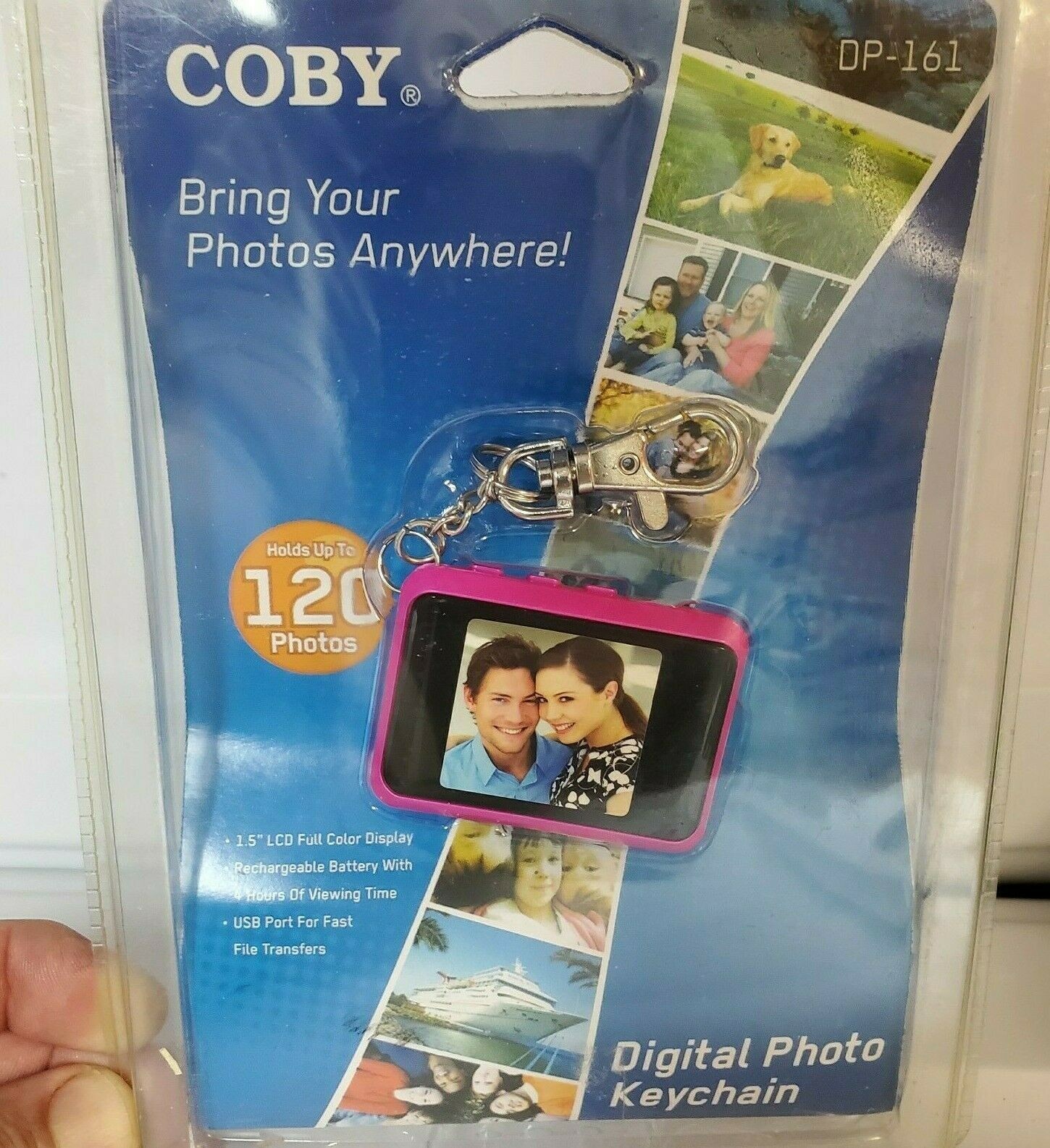 NEW COBY DIGITAL PHOTO KEY CHAIN (HOT PINK) DP 161 1.5 LCD DISPLAY NEW ...